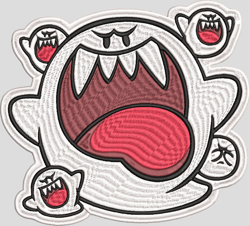 King Boo Design Embroidery File, Mario Embroidery File, Mario ...