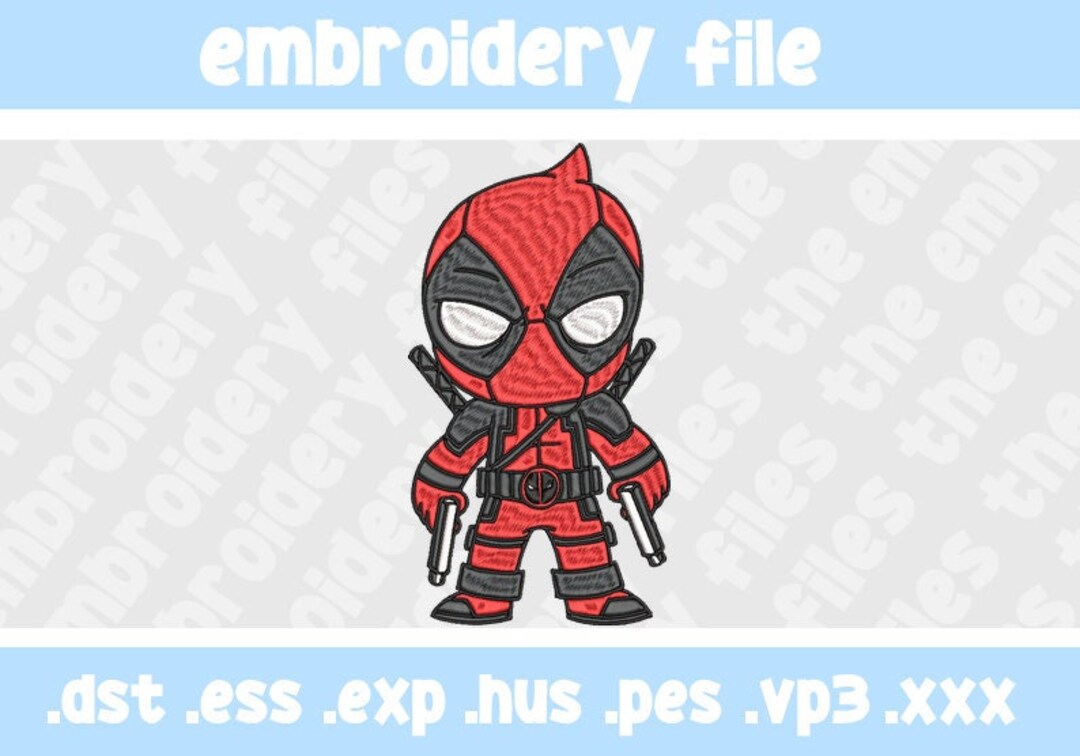 Deadpool Embroidery File, Superhero Embroidery File, Digital Download ...