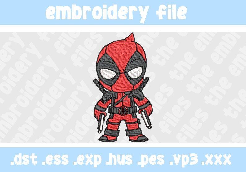 Deadpool Embroidery File, Superhero Embroidery File, Digital Download ...