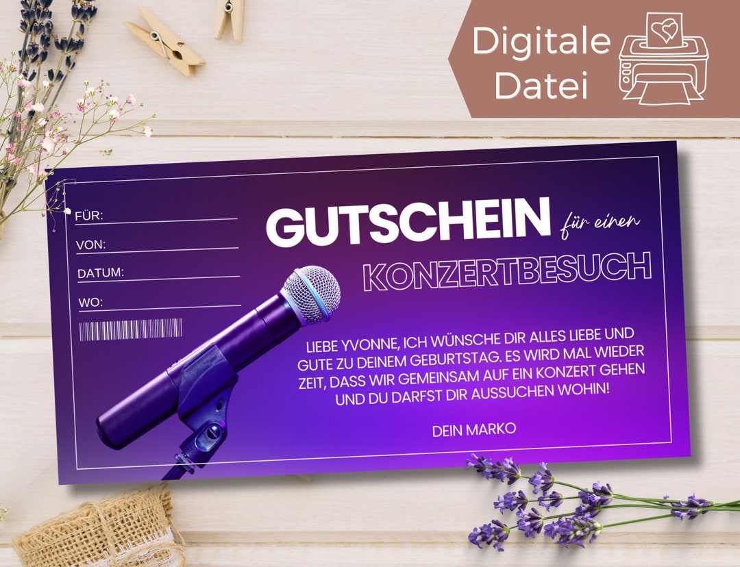 Voucher Concert Visit Template Concert Visit Voucher to Print Out ...