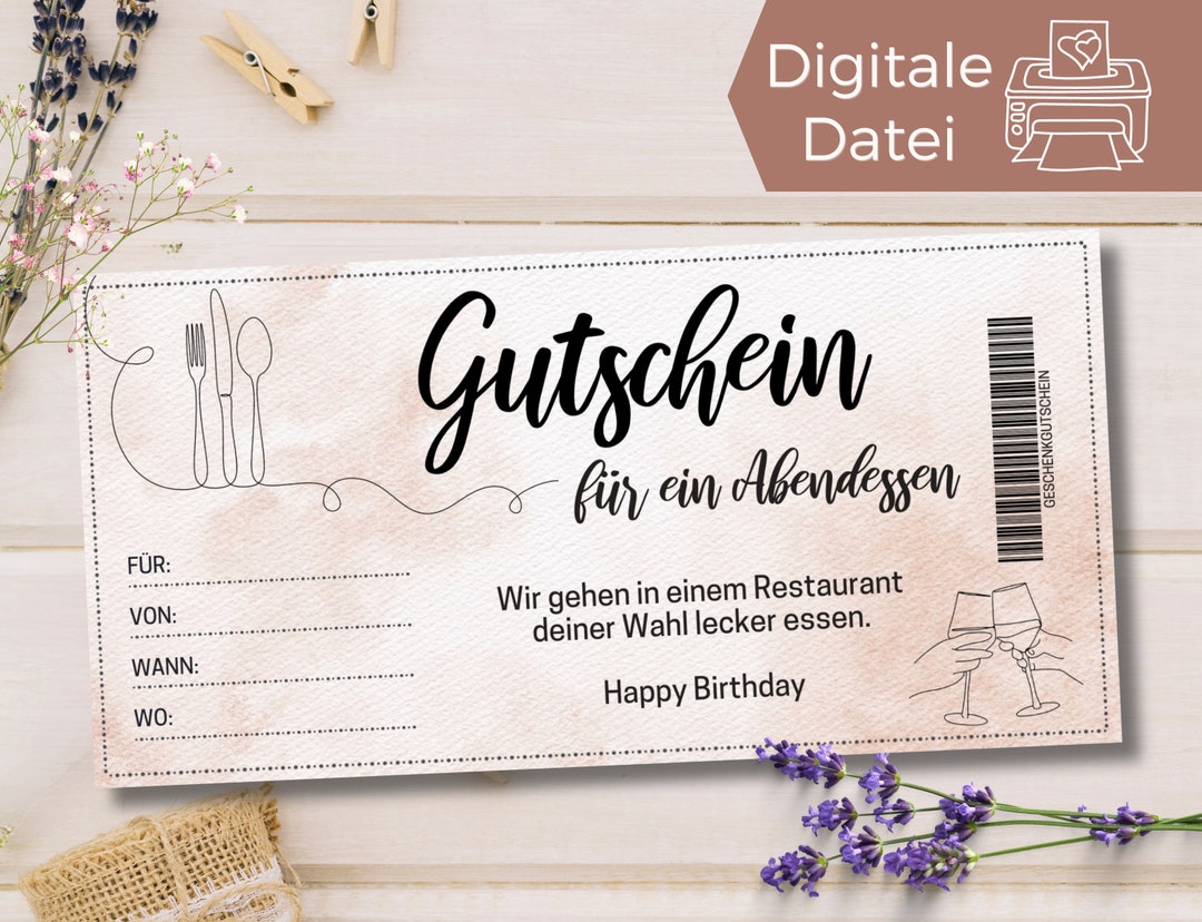 Gutschein Essen Gehen Vorlage zum Ausdrucken zuhause | Gutschein ... Gutschein Essen Gehen Vorlage zum Ausdrucken zuhause | Gutschein ...