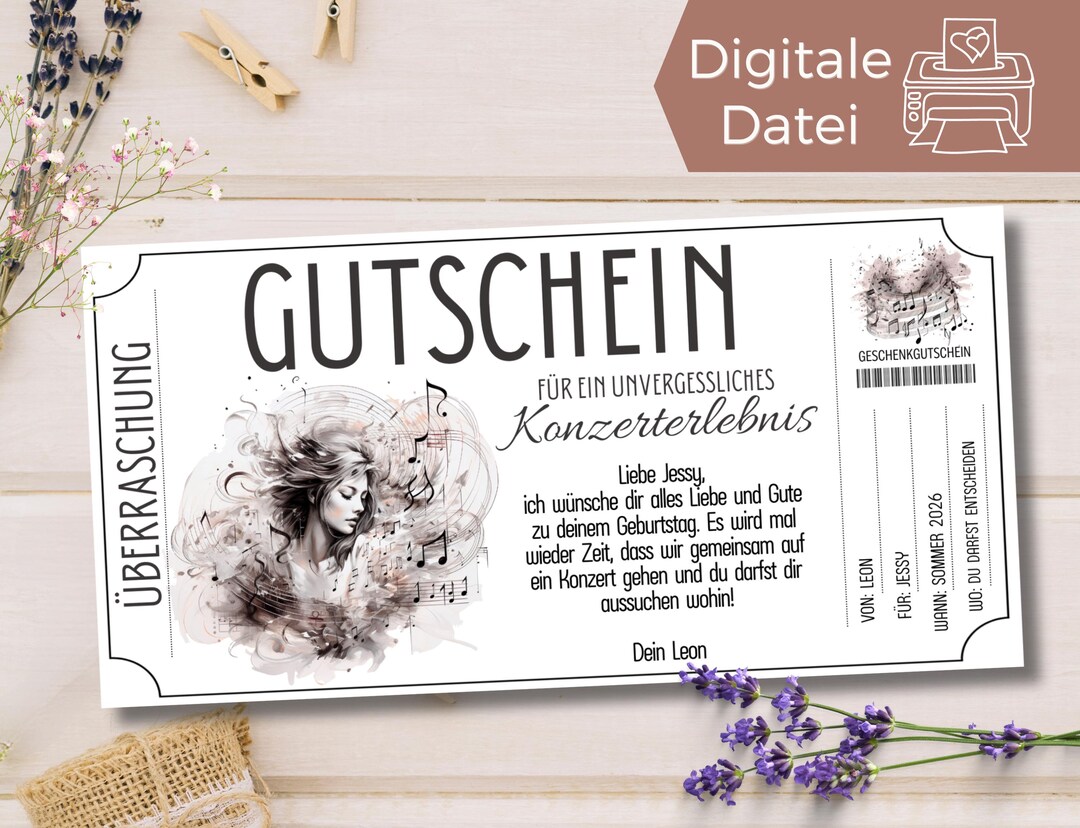 Concert Voucher Template to Print Concert Voucher Template Ticket Gift ...