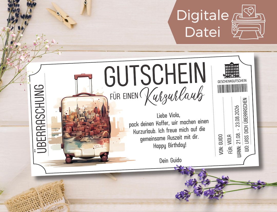 Travel Voucher Short Break | Voucher for a Trip Template | Voucher ...