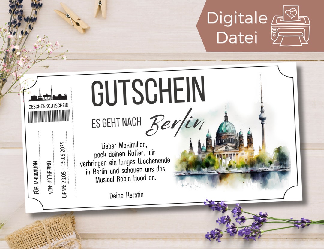 Travel Voucher Berlin Voucher Template for a Short Vacation Voucher to ...
