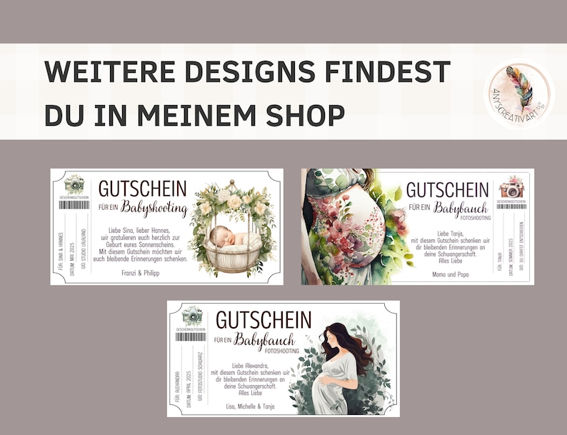 Voucher Baby Shooting Template Voucher to Print Out Gift Idea Photo ...