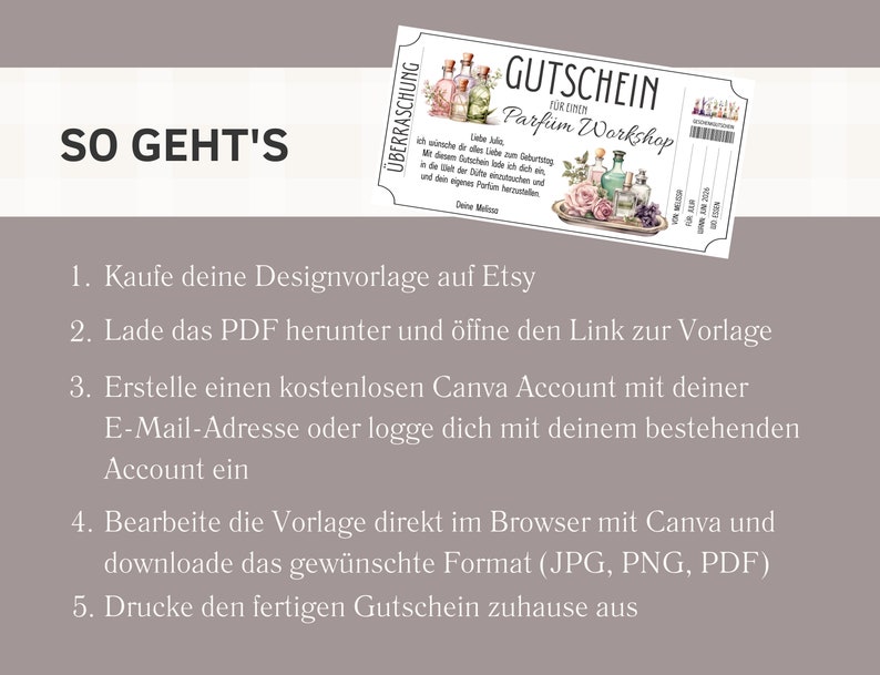 Voucher Perfume Workshop Template Voucher Perfume Seminar Time for Two ...