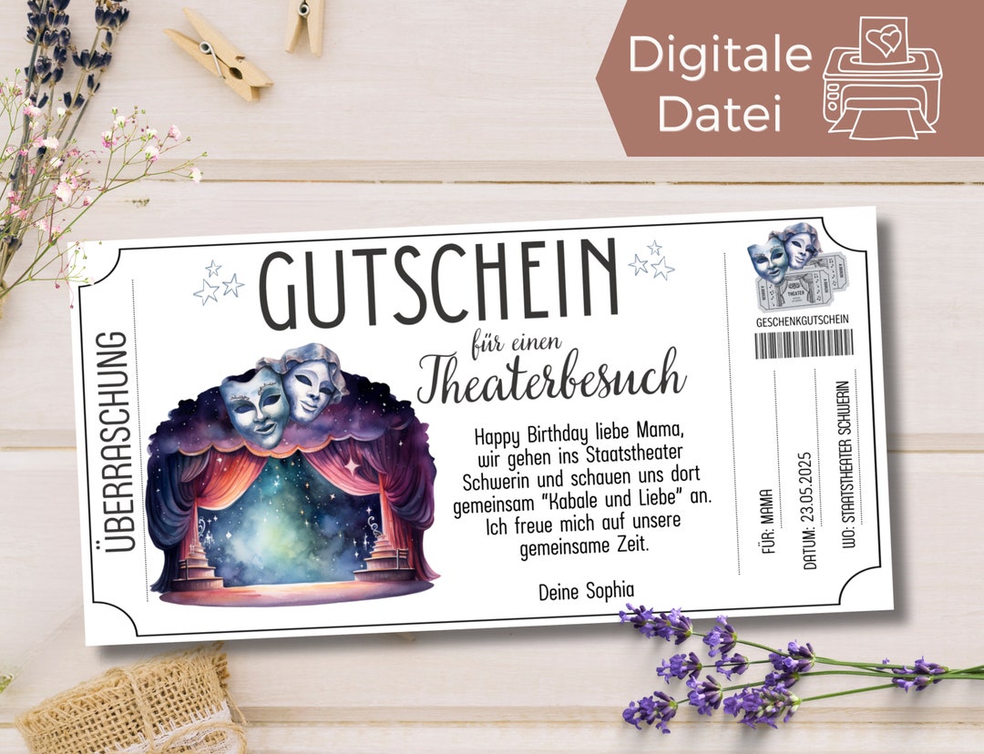 Voucher Theater Visit Template | Opera Voucher Template to Print Out ...