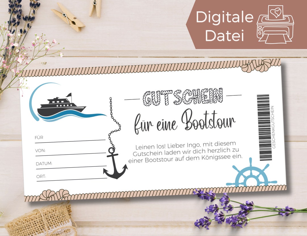 Voucher Boat Tour Template Voucher Trip to Print Voucher Boat Trip to ...