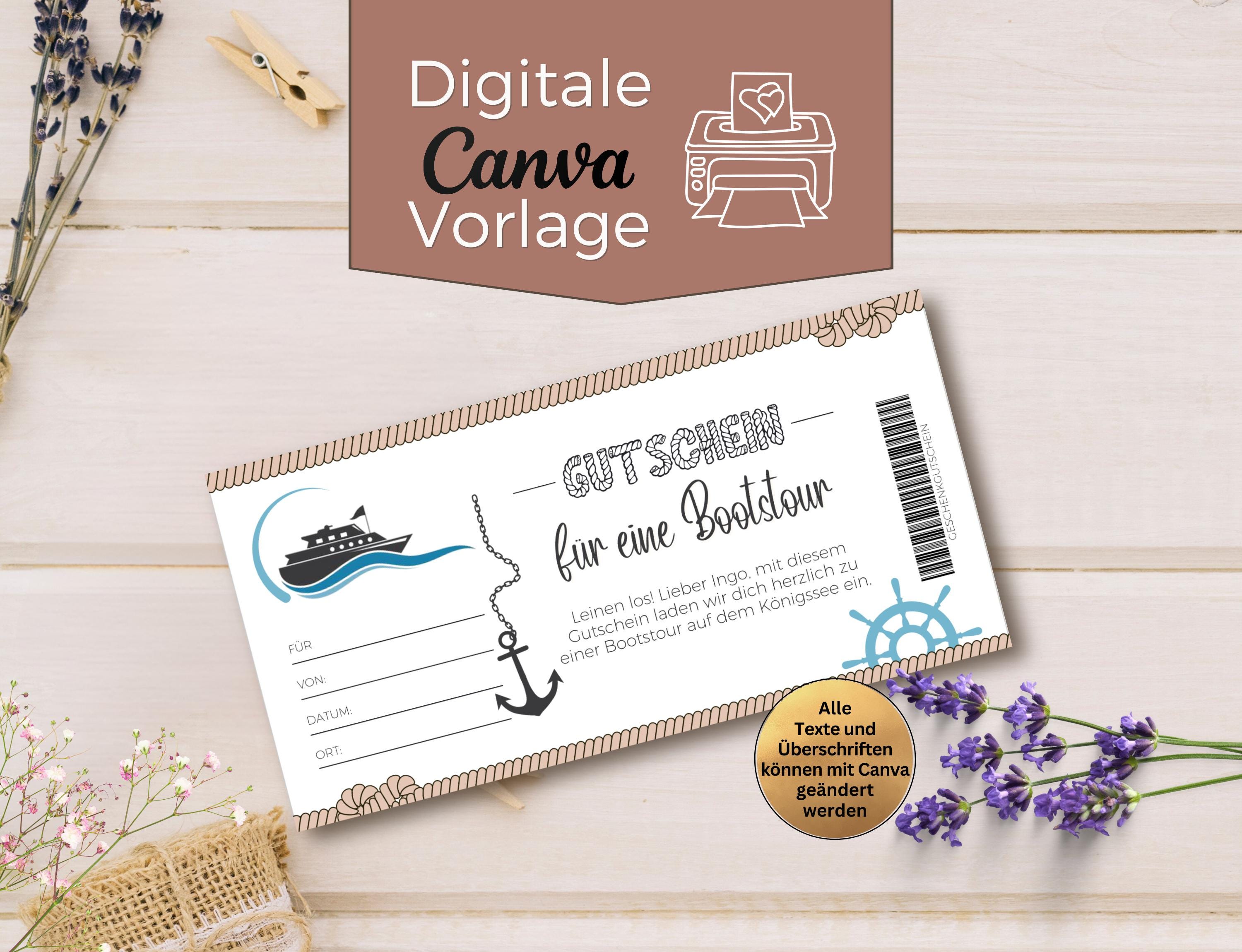 Boat Tour Voucher | Printable Canva Template | Customizable Boat Trip ...