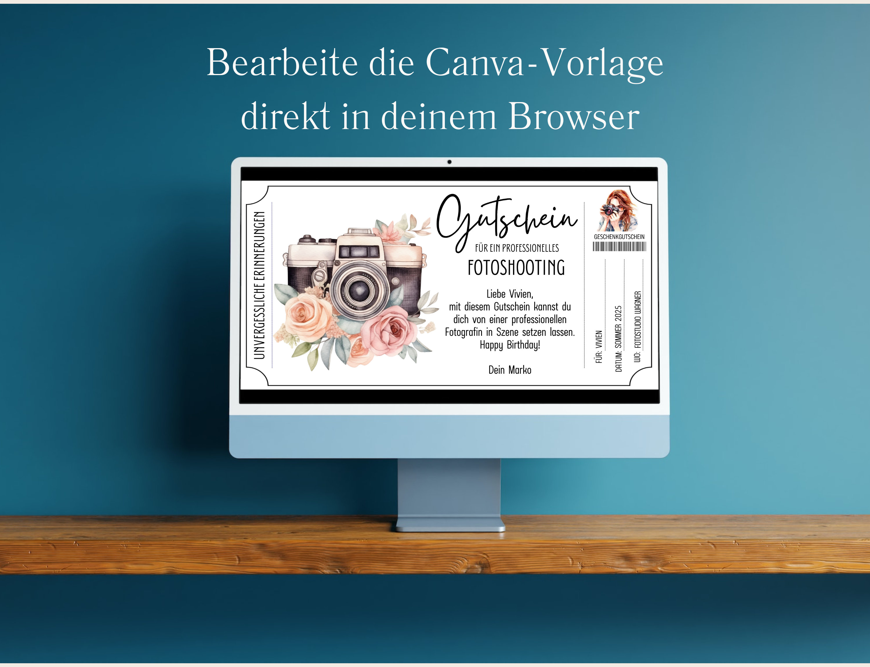 Voucher Photo Shoot Template Voucher to Print Out Gift Idea ...