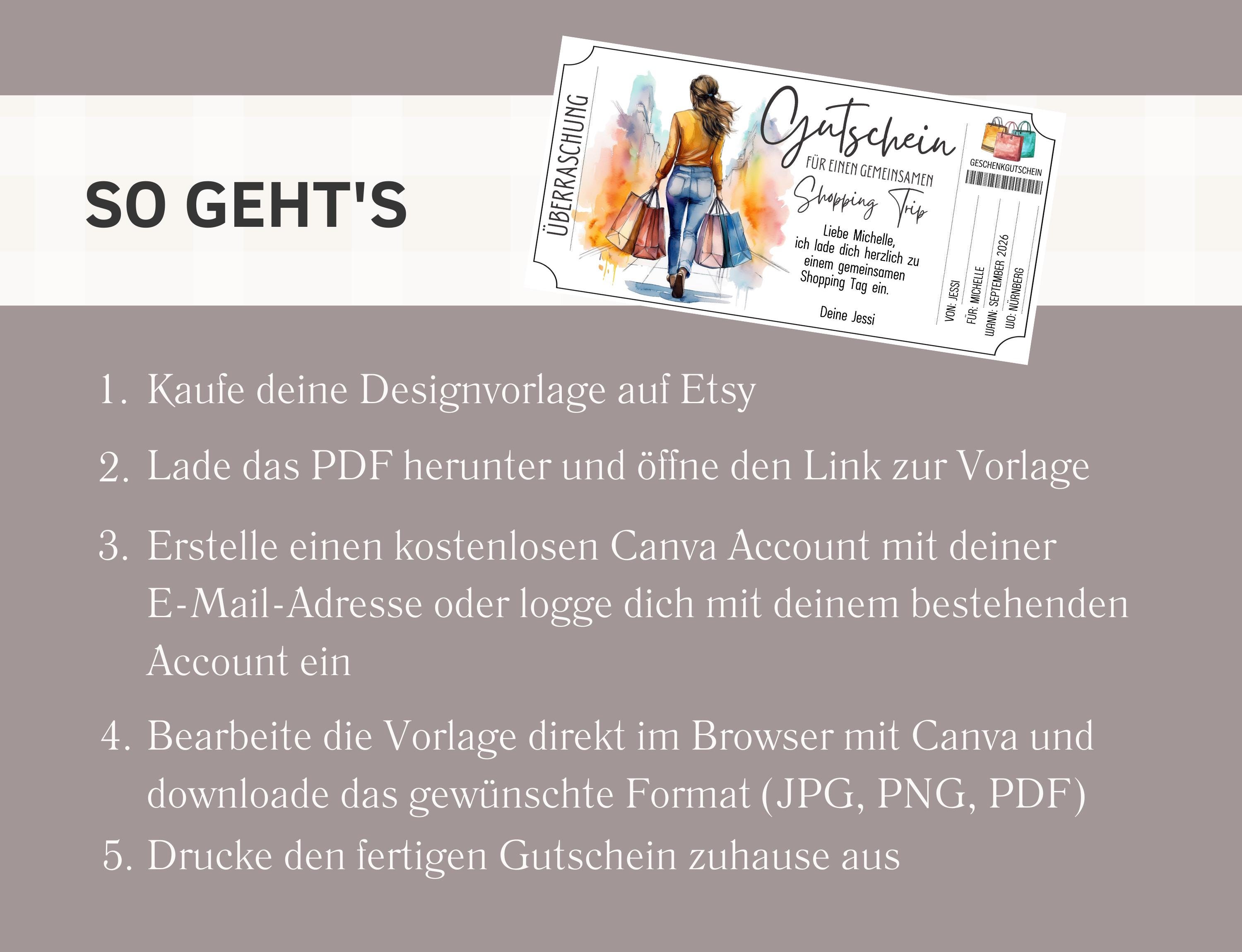 Shopping Trip Voucher Template | Printable Girls' Day Out Voucher ...