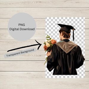Graduation Watercolor Clip Art PNG Transparent Background commercial ...