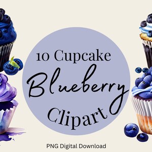 Digital Clip Art Bundle 10 Cupcake Blueberry Png ZIP File Transparent ...
