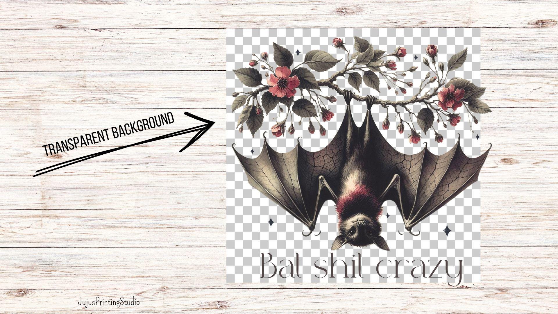Bat Shit Crazy PNG Sublimation | T-shirt Design | Instant Download ...