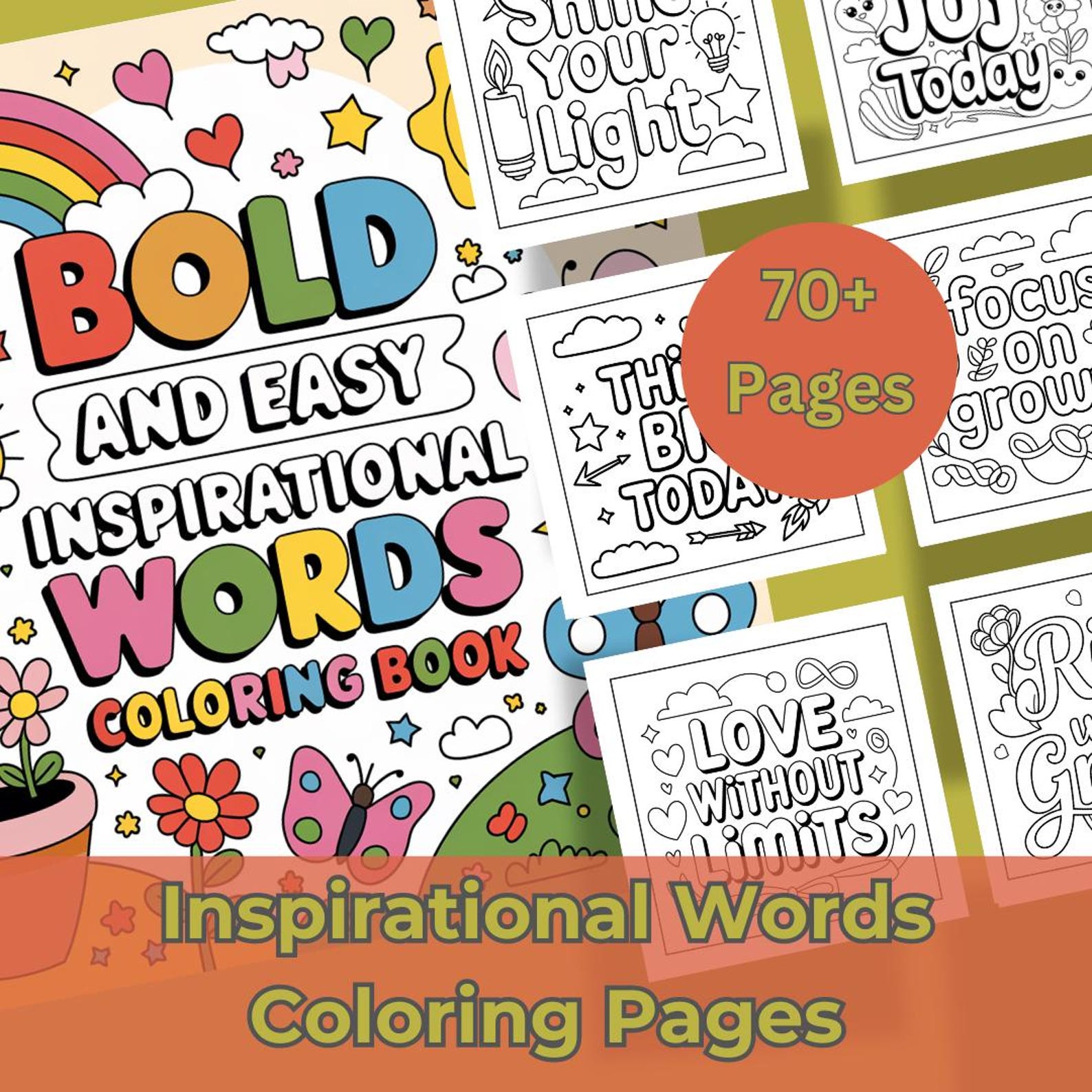 Inspirational Words Coloring Pages |templates |stress Relief |for ...