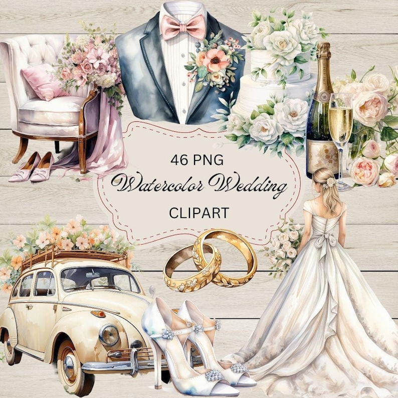 Wedding Clip Art PNG Transparent Background Commercial Use Digital ...