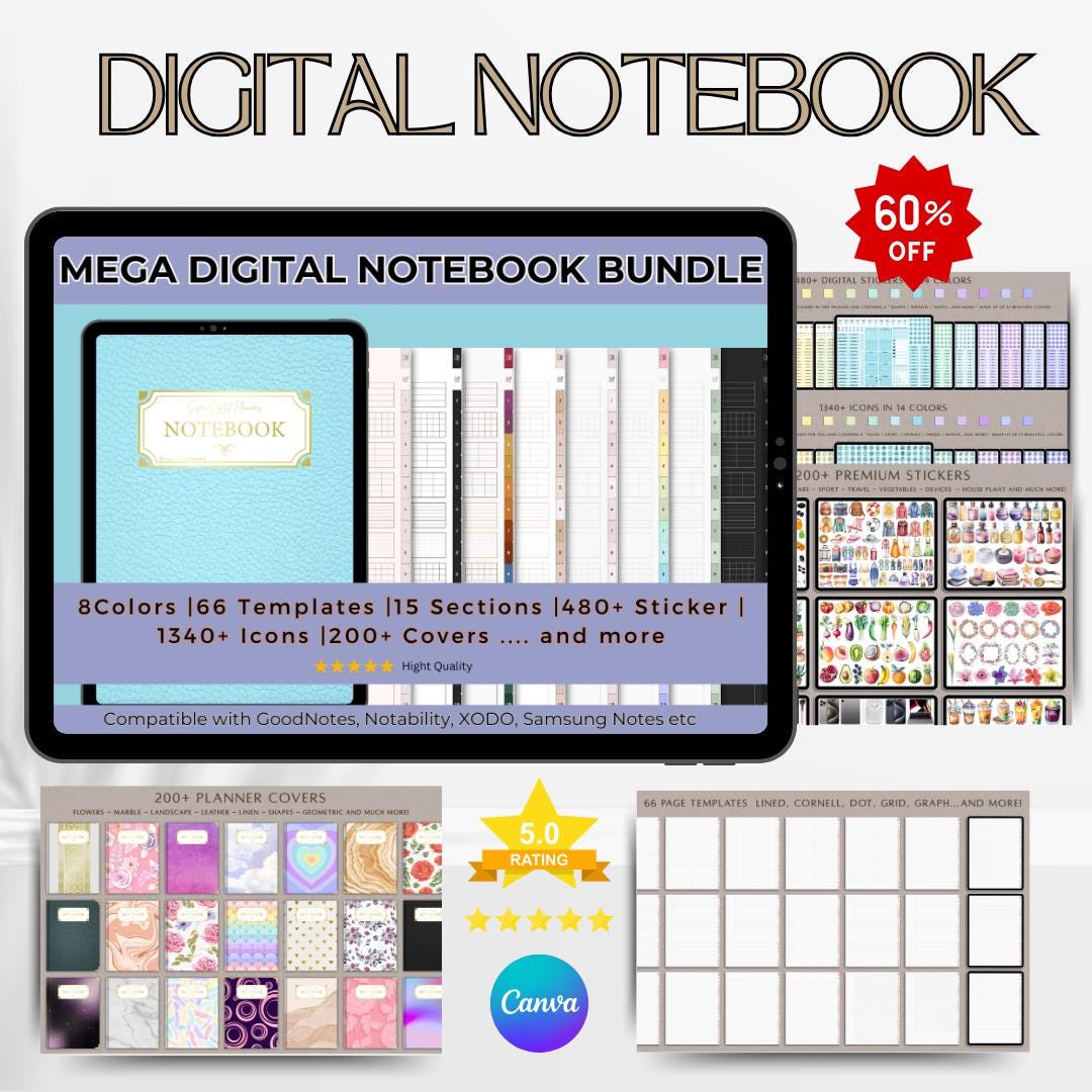 Digital Notebook | Student Notebook | iPad Notebook | Goodnotes ...