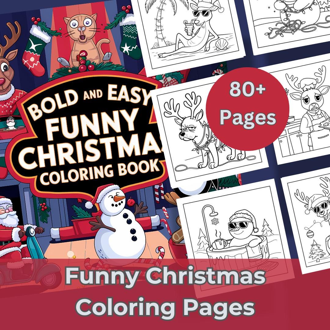Funny Christmas Coloring Pages templates stress Relief for Adults ...
