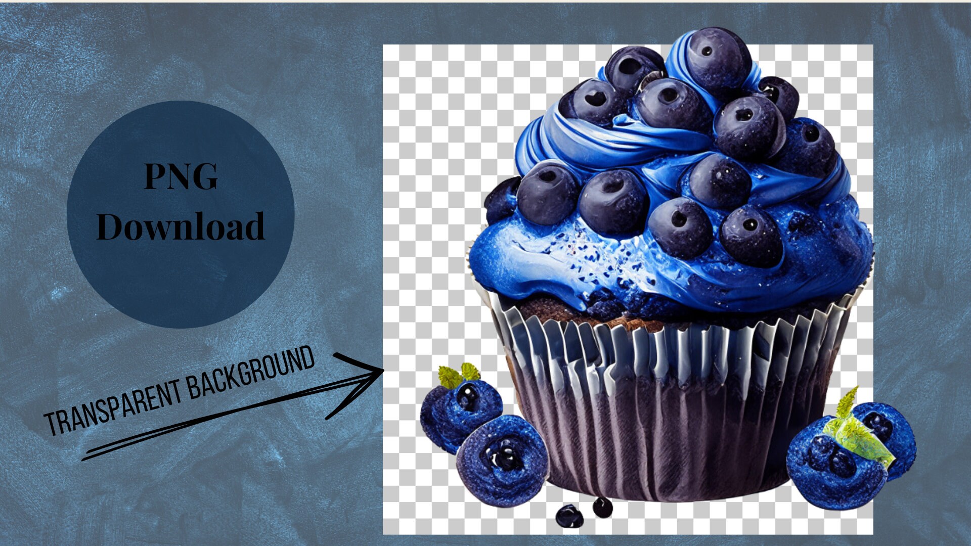 Digital Clip Art Bundle 10 Cupcake Blueberry Png ZIP File Transparent ...