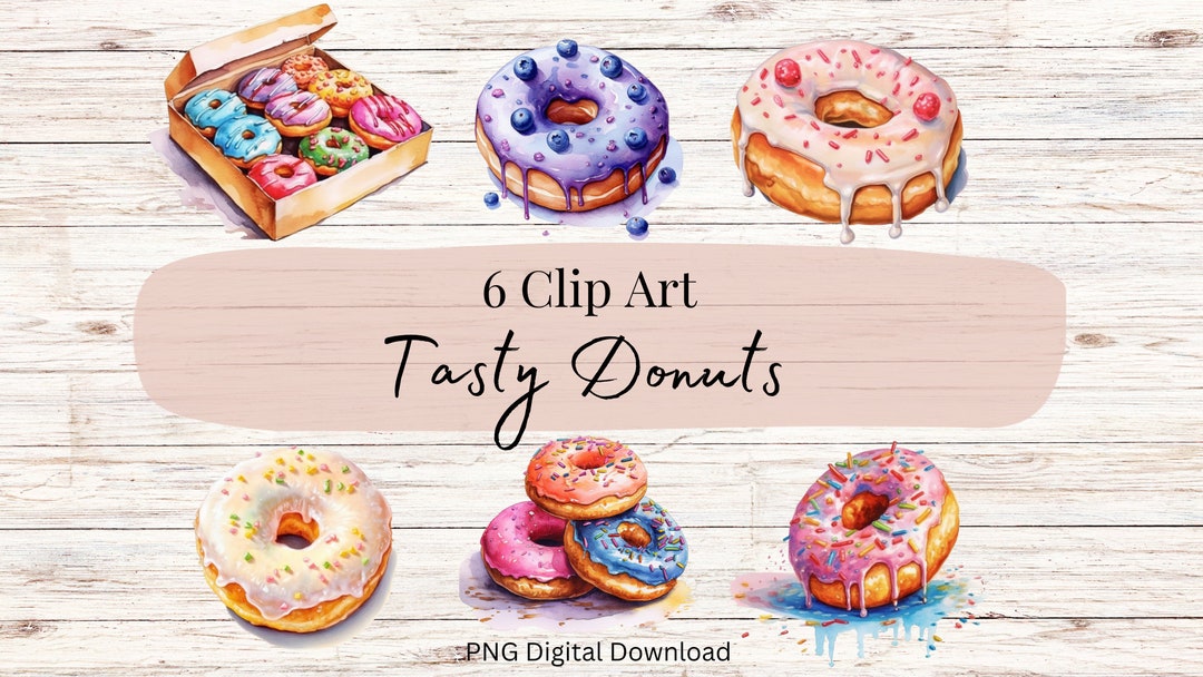 Donut Clips Arts PNG Transparent Background Commercial Use Digital ...