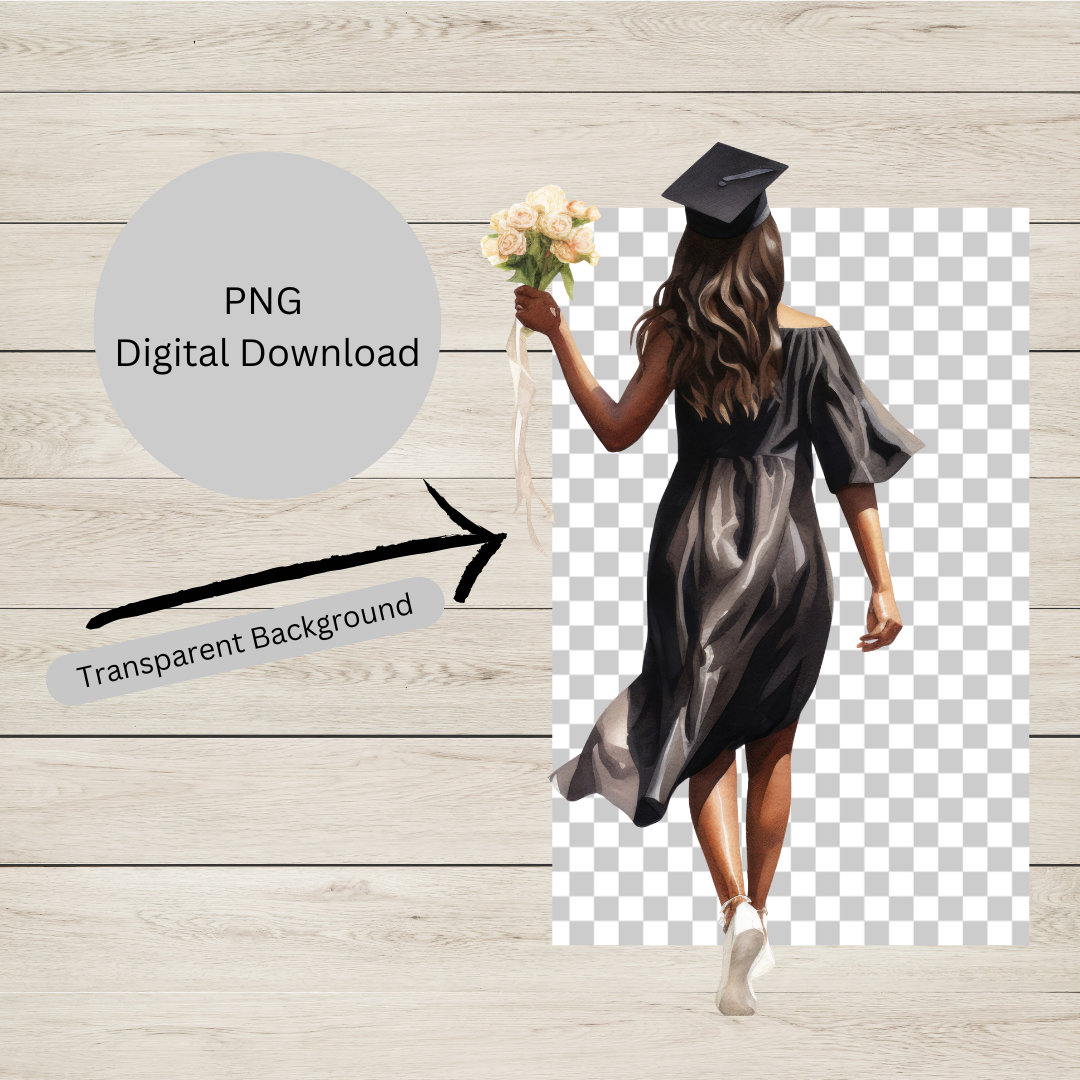 Graduation Girl Clip Art | PNG | Transparent Background | Commercial ...