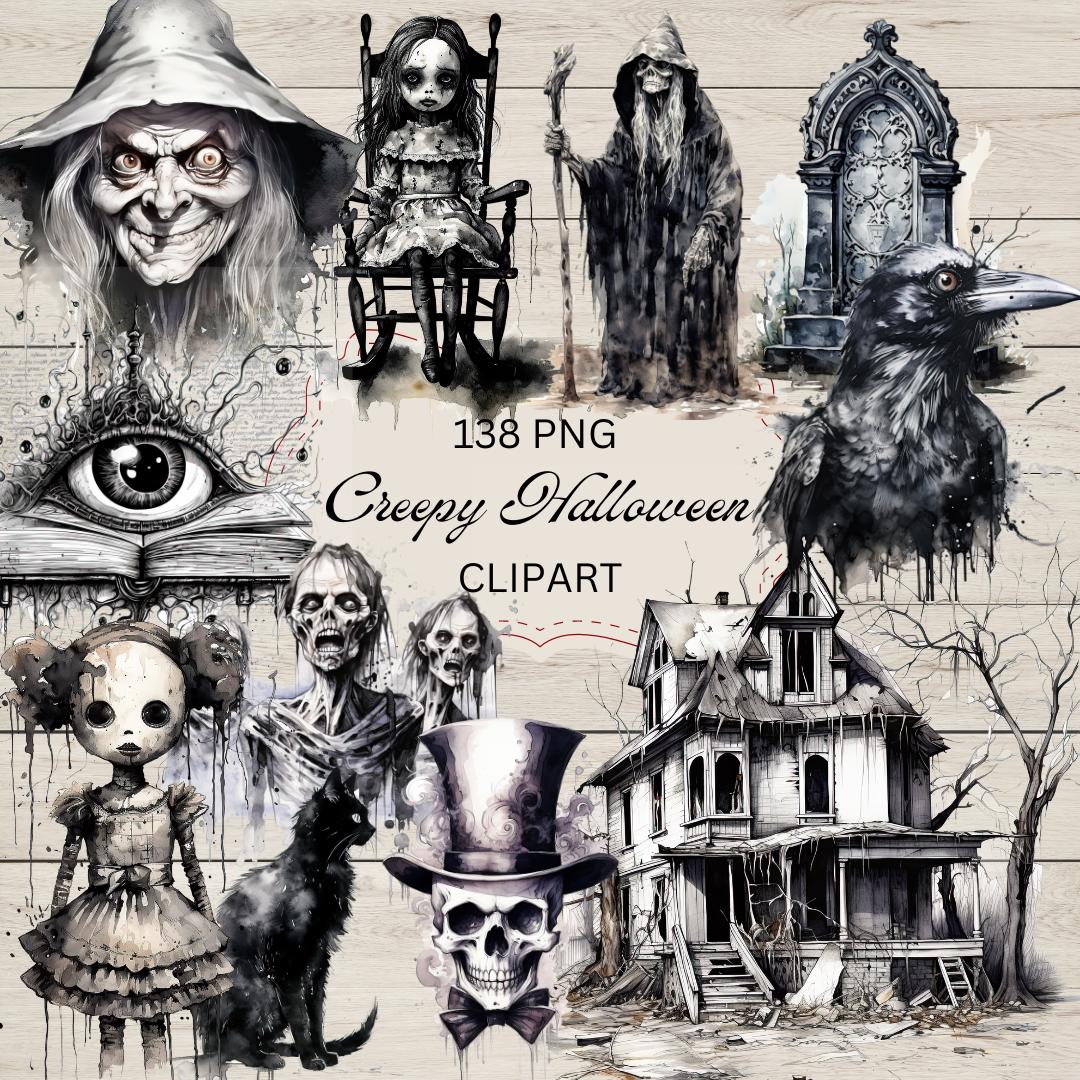 Creepy Halloween Clipart L PNG Clipart | Halloween Sublimation ...