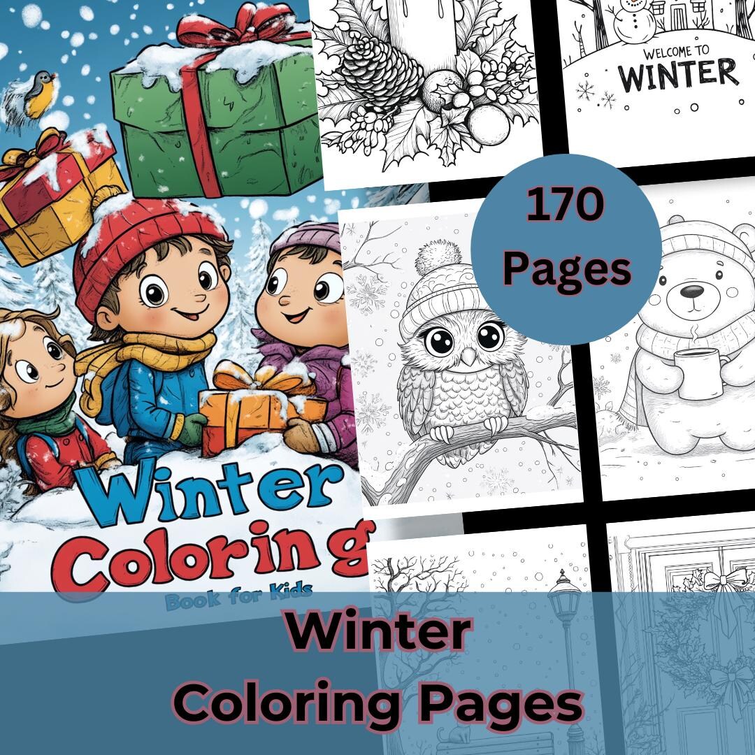 Winter Coloring Pages Bold & Easy | Templates | Coloring | Stress ...