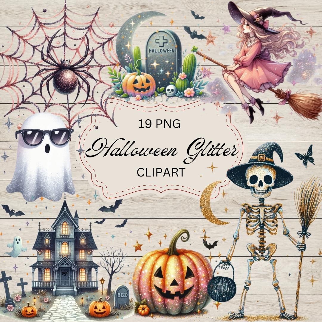 Halloween Glitter Clipart | Halloween Clipart | Spooky | PNG ...