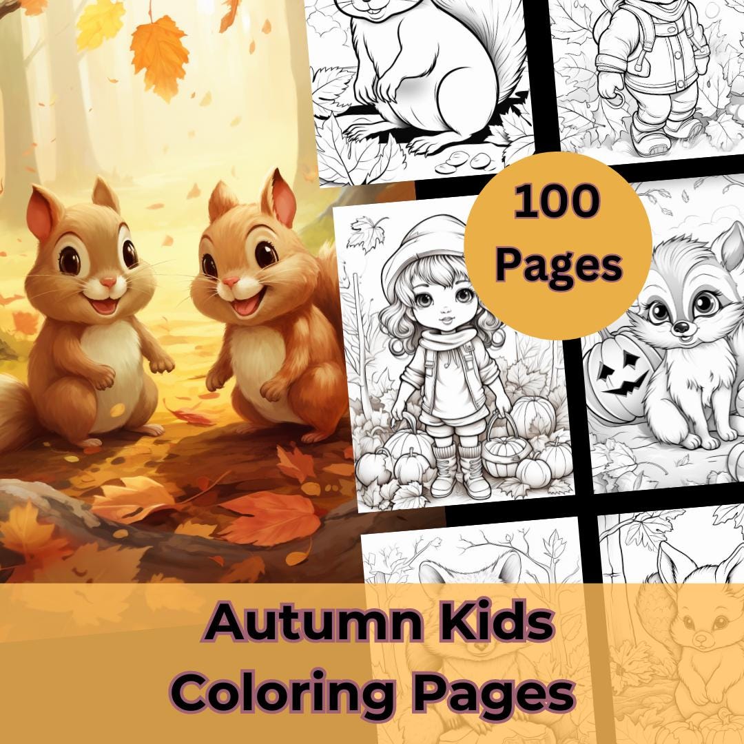 100 Autumn Coloring Pages for Kids | Templates | Coloring | Stress ...