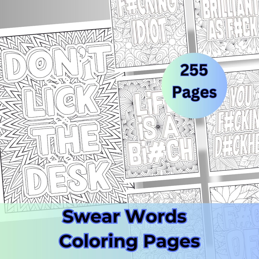 Coloring Swearing Coloring Pages Templates Coloring for Adult Stress ...