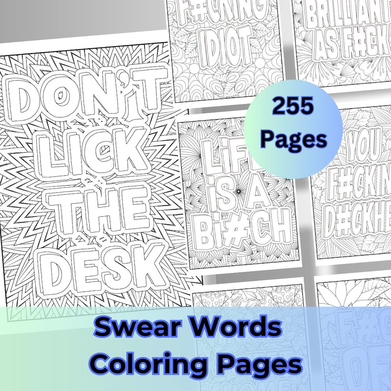 Coloring Swearing Coloring Pages Templates Coloring for Adult Stress ...