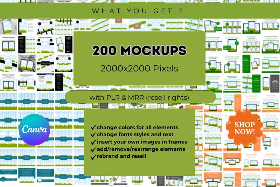 Etsy Listing Mockup Bundle | Digital Product Mockup | Canva | MRR | PLR ...