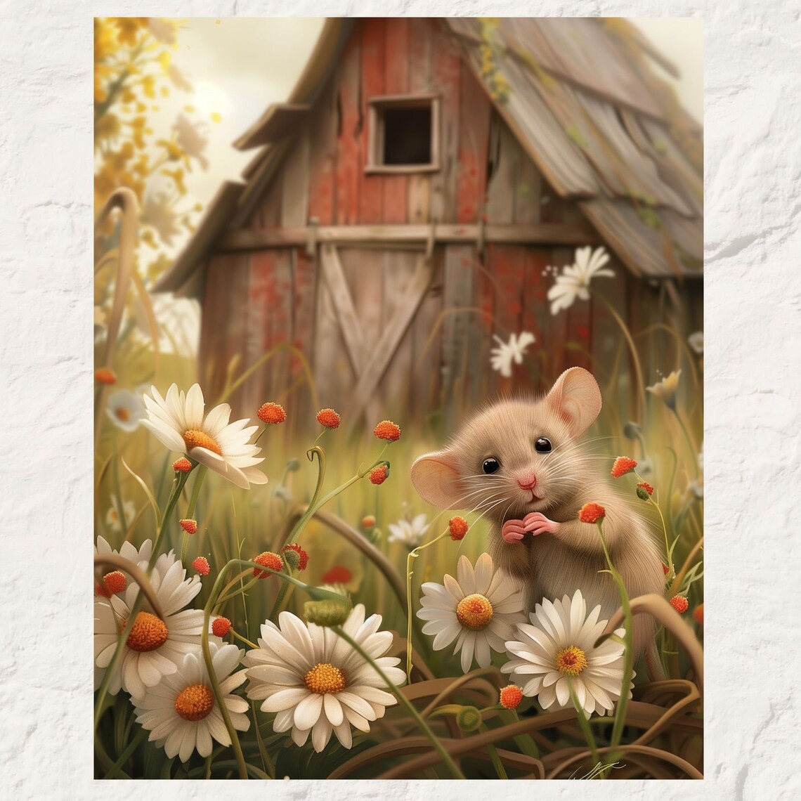 Mouse and Flower Clipart | Cute Mice | Flower Images | Digital Download ...