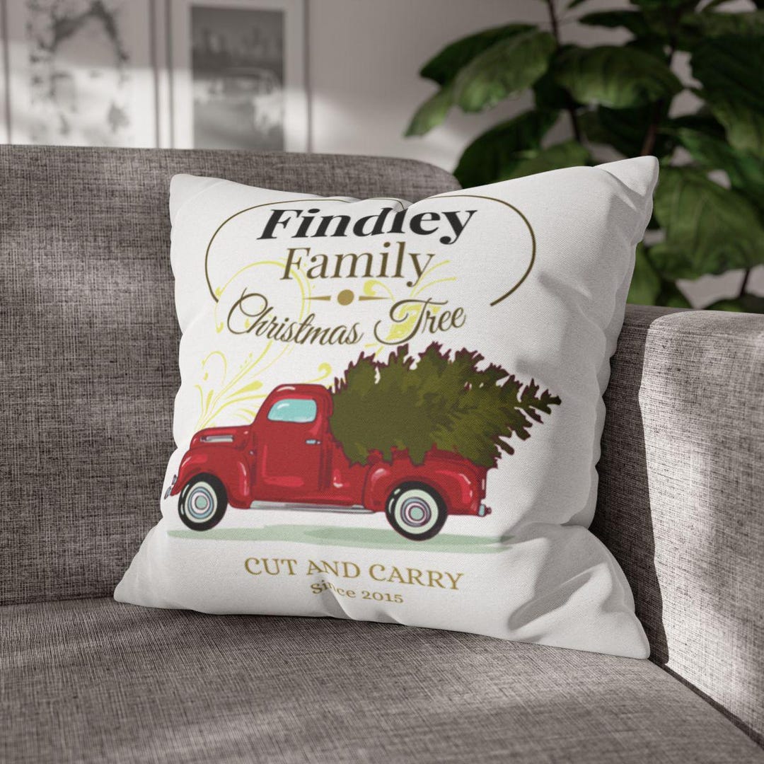 Personalized Christmas Pillow, Cut and Carry Fireplace Design, Spun ...