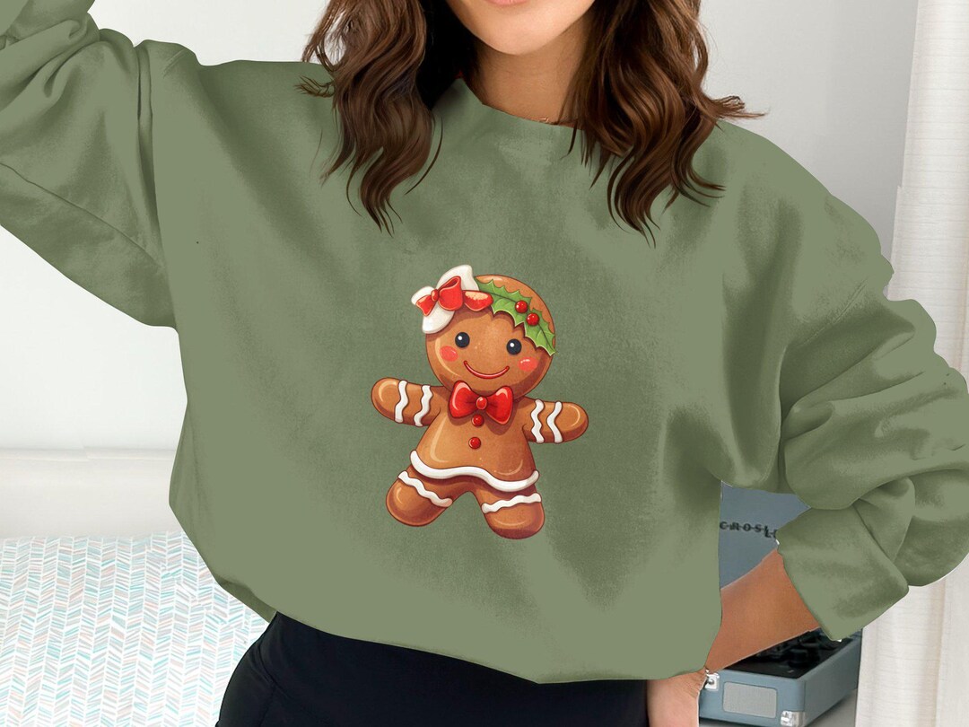 Cute Gingerbread Man Christmas Sweater, Holiday Sweatshirt, Christmas ...