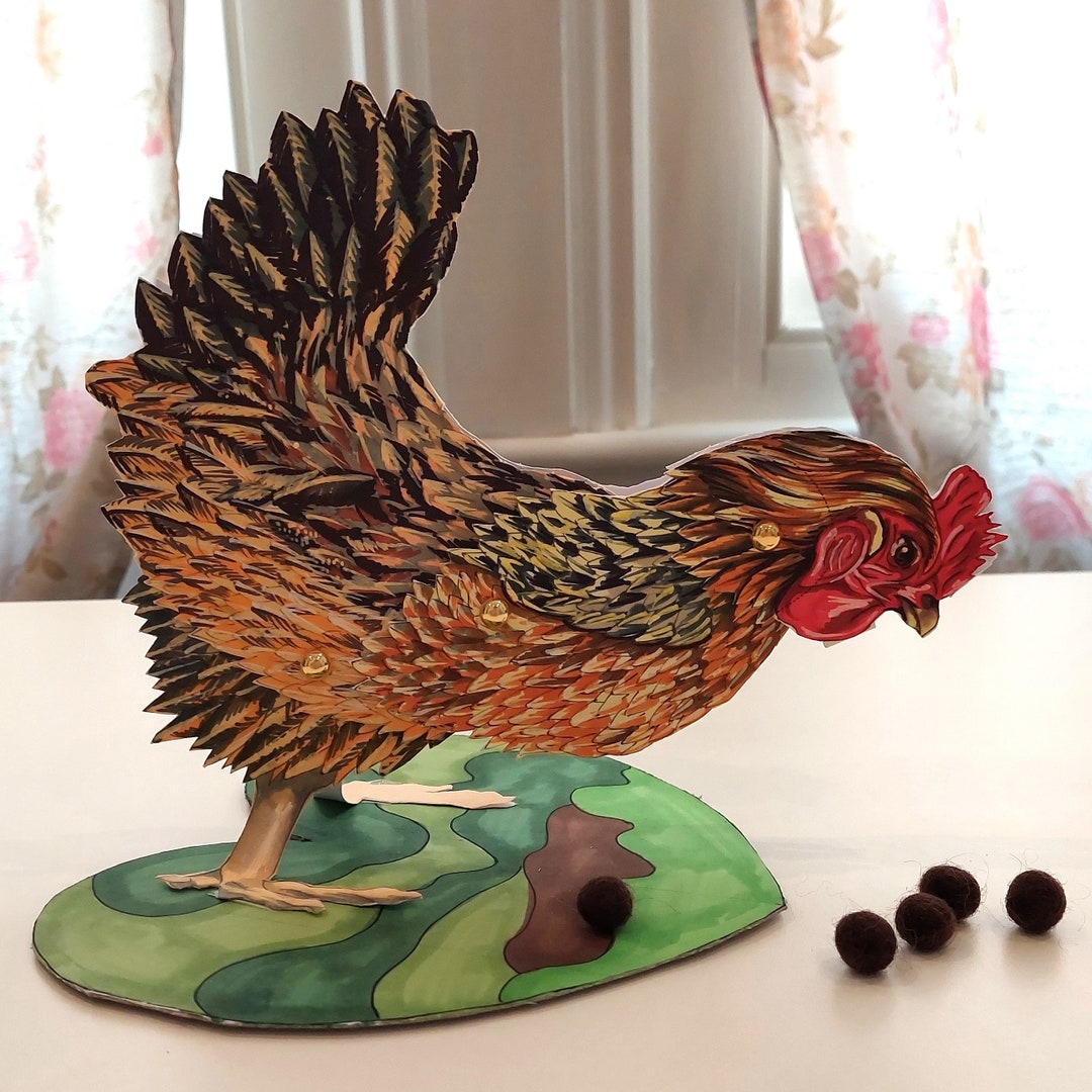 Printable Paper Rooster Toy - Etsy