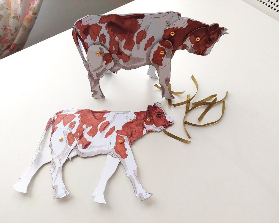 Printable Paper Cow Toy - Etsy