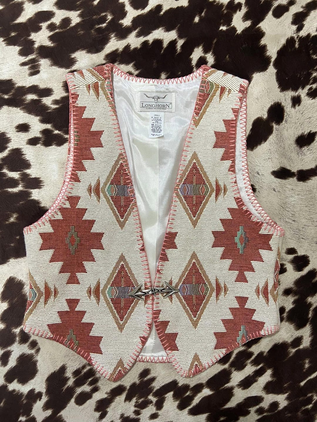 Vintage Longhorn by Niver Western Wear Southwestern Aztec Vest Women's ...