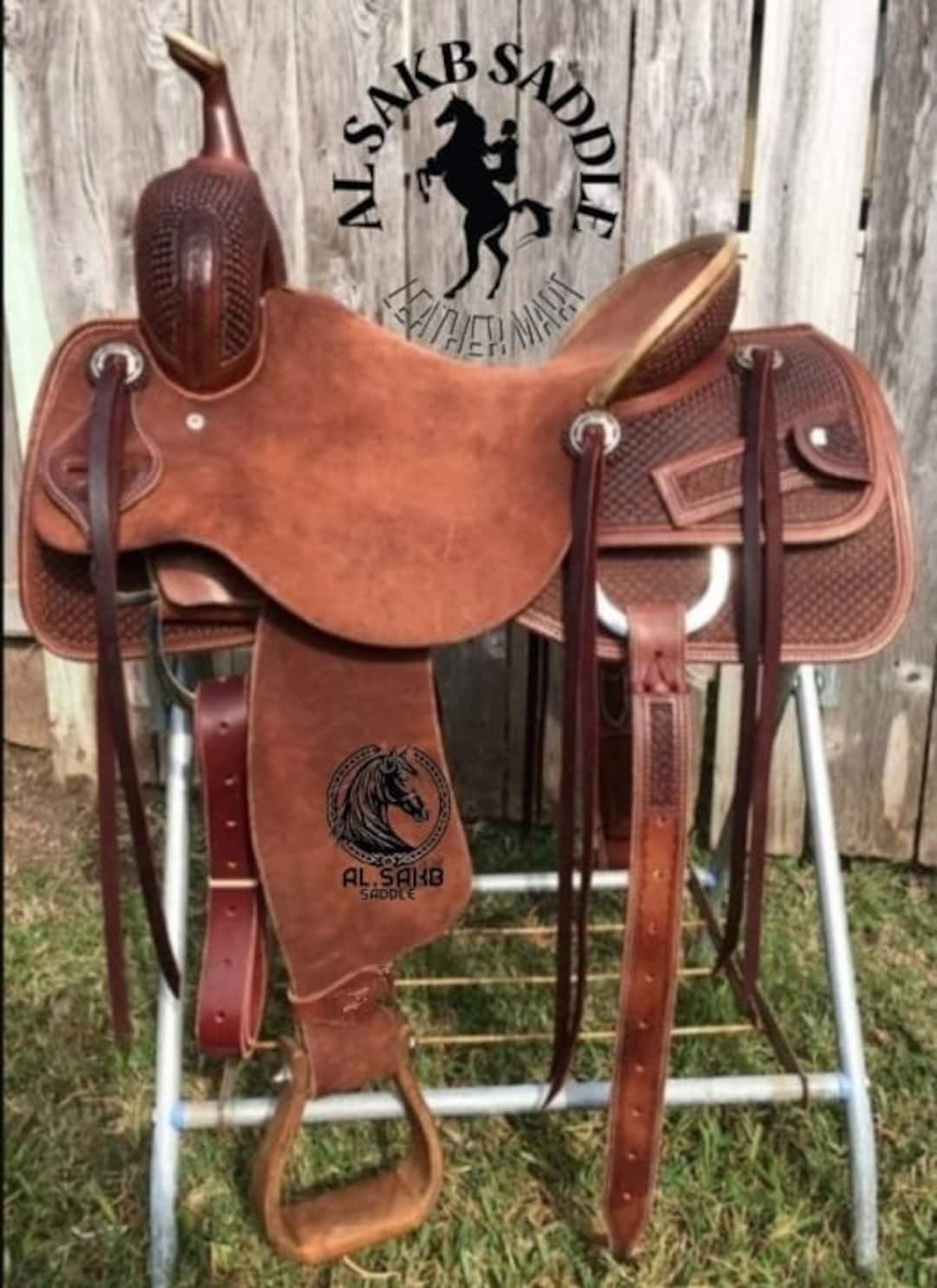 Western Leather Roping Ranch Saddle Horse Tack With Matching Tack Set ...