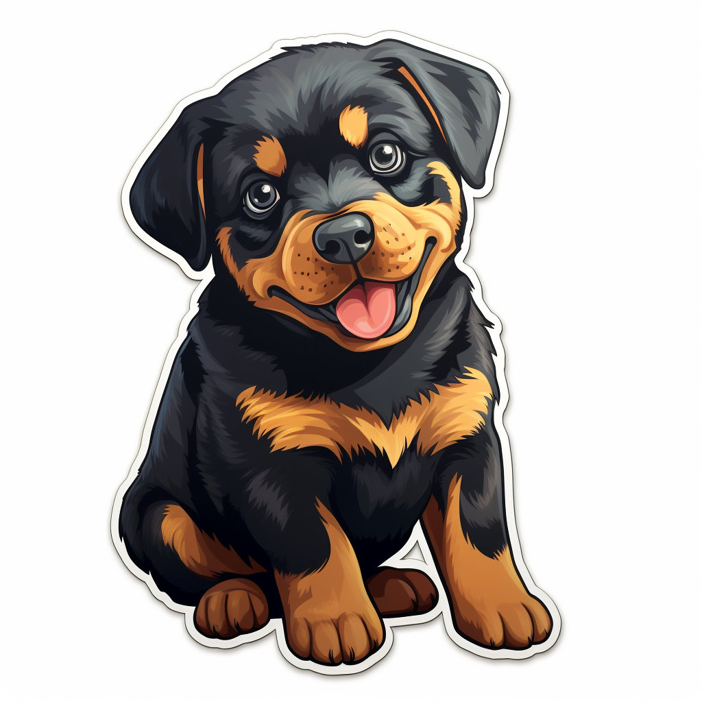 Rottweiler Pup Sticker - Etsy