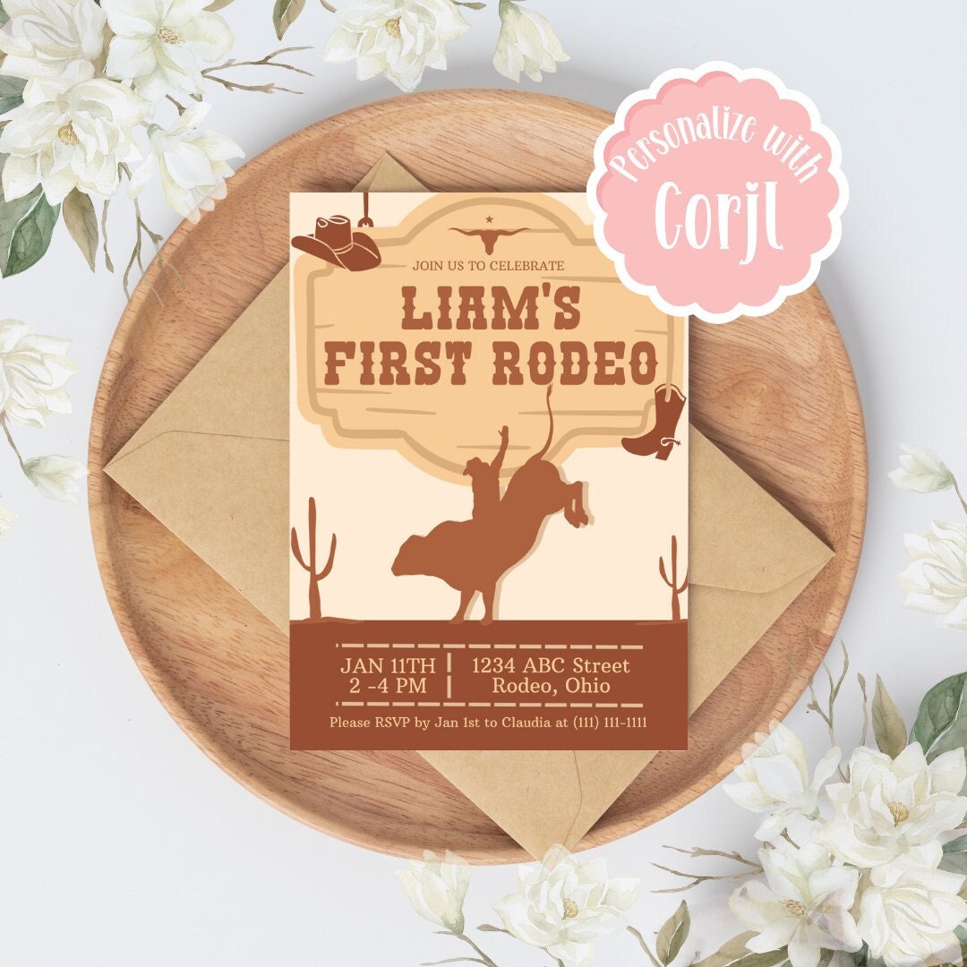 Editable First Rodeo Birthday Invitation Digital Download - Etsy