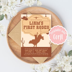 Editable First Rodeo Birthday Invitation - Digital Download Png, Pdf ...