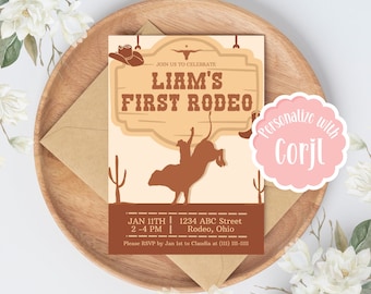 First Rodeo Birthday Invitation - Etsy