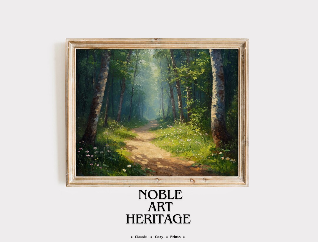 Spring Forest Path Print - Rustic Woodland Landscape (digital Download ...