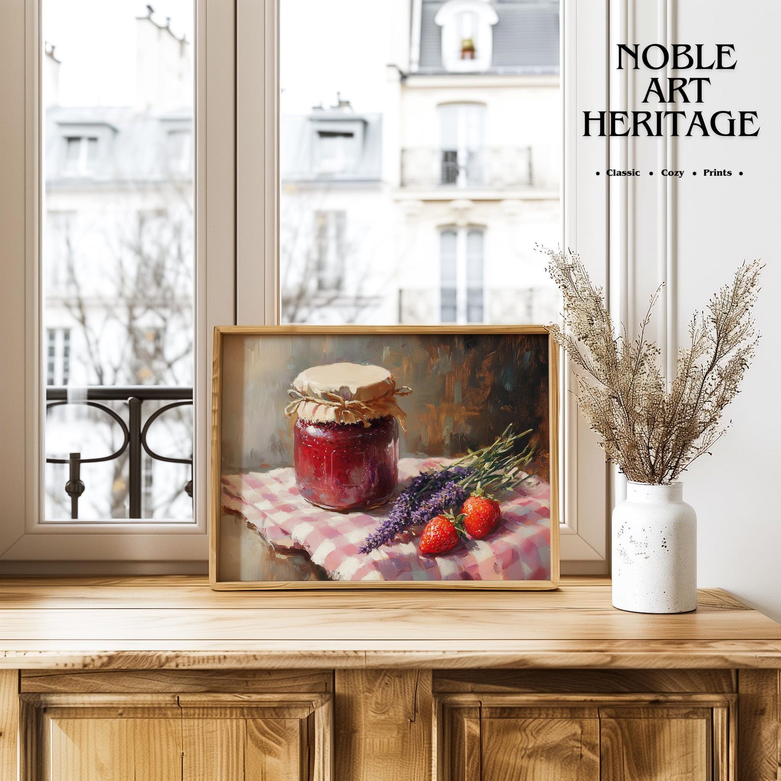 Vintage Strawberry Jam Painting – Rustic Cottagecore Kitchen Art ...