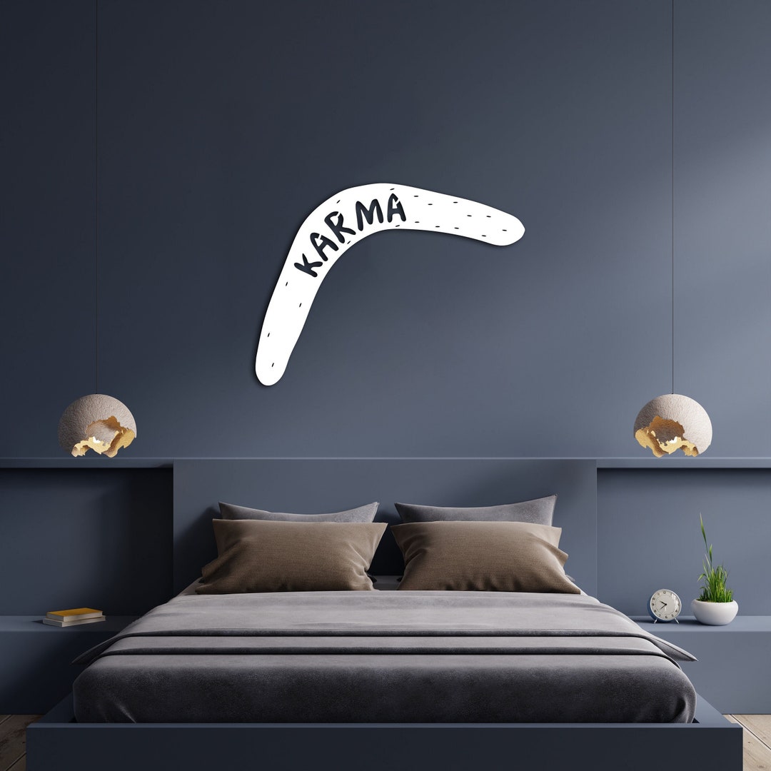 Karma Boomerang Metal Wall Art, Modern Home Decor - Etsy