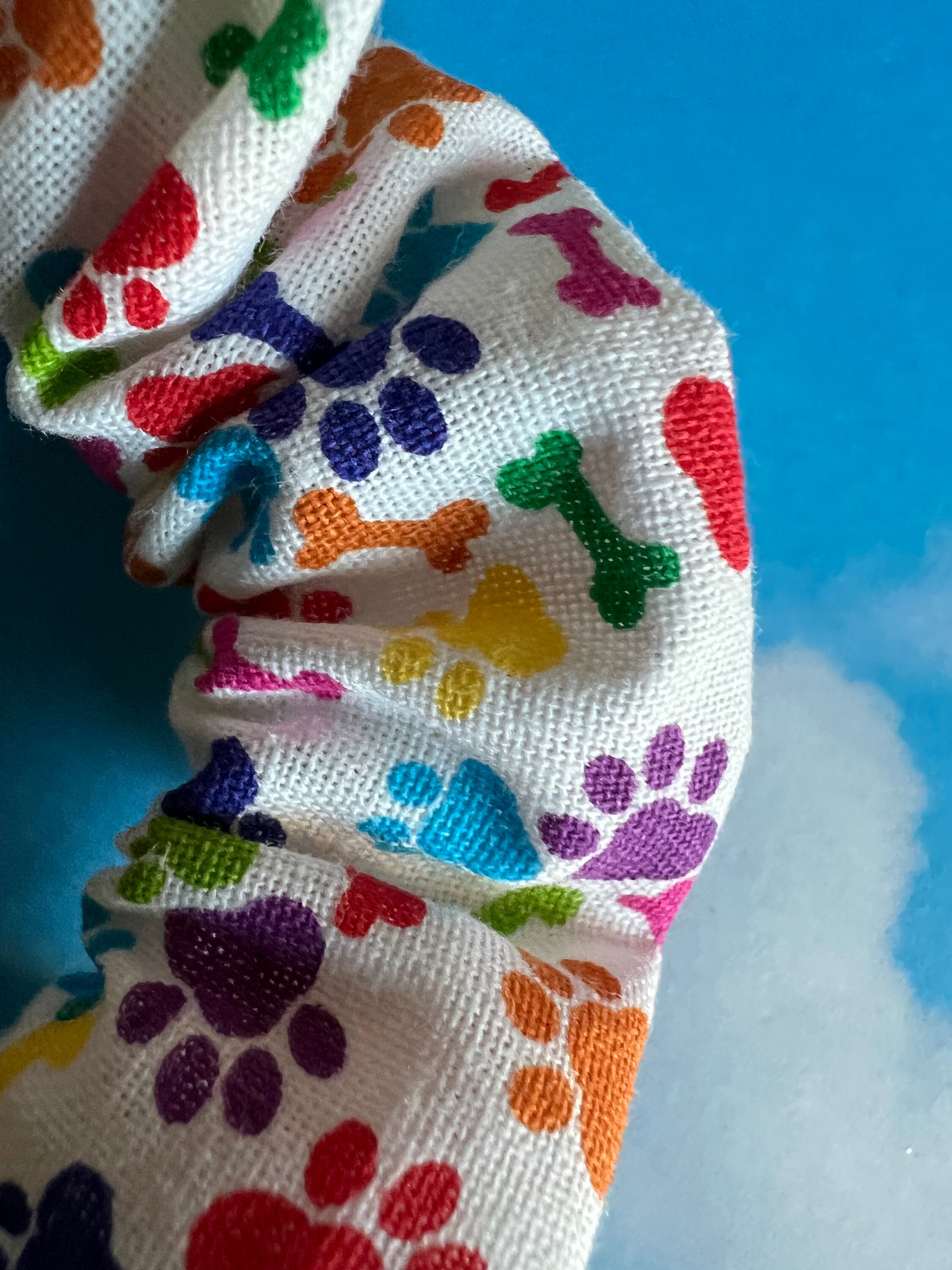 Mini Paw Prints With Bones Scrunchies Dogs Cotton Scrunchy Back to ...