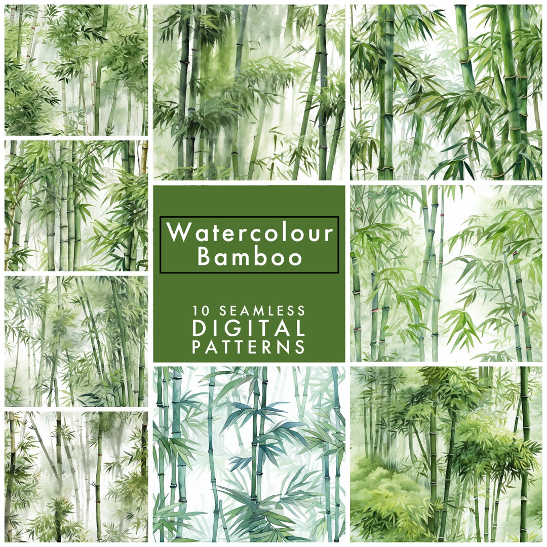 Watercolour Bamboo 10 Seamless Designs - Etsy