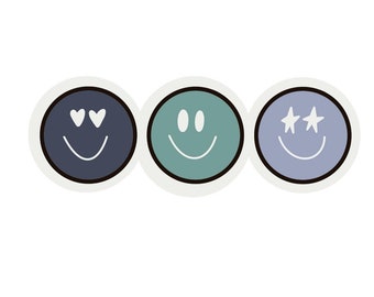 Neutral Smiley Face Sticker - Etsy