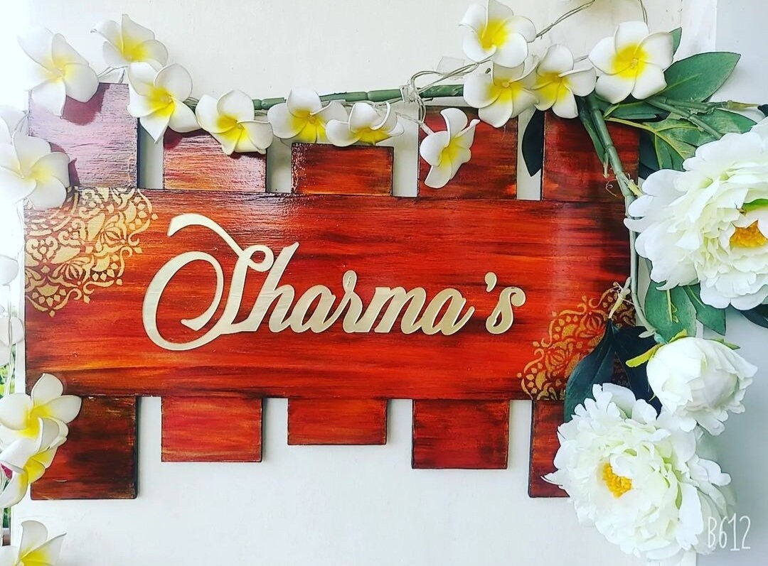 MDF Name Plate With Beautiful Golden Acrylic Alphabets - Etsy